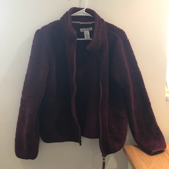 H&M | Jackets & Coats | Hm Girls Maroon Fleece | Poshmark